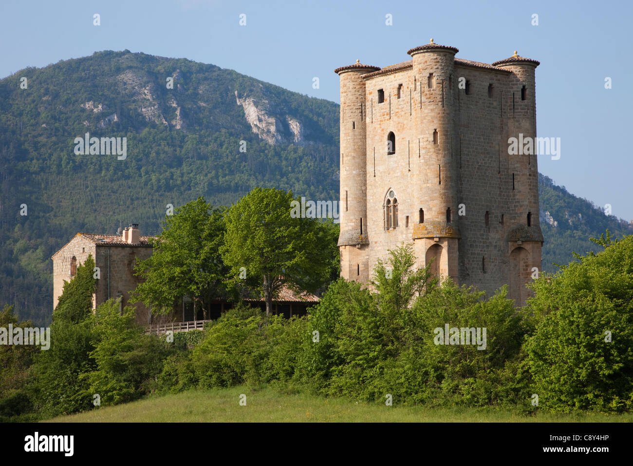 France, Languedoc-Roussillon, Aude, Arques, Arques Castle Stock Photo ...
