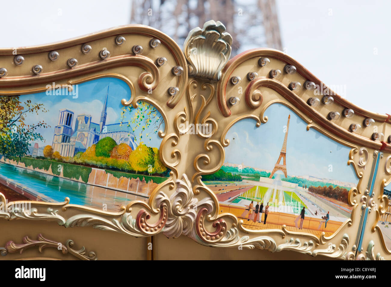 France, Paris, Carousel Decoration Stock Photo - Alamy