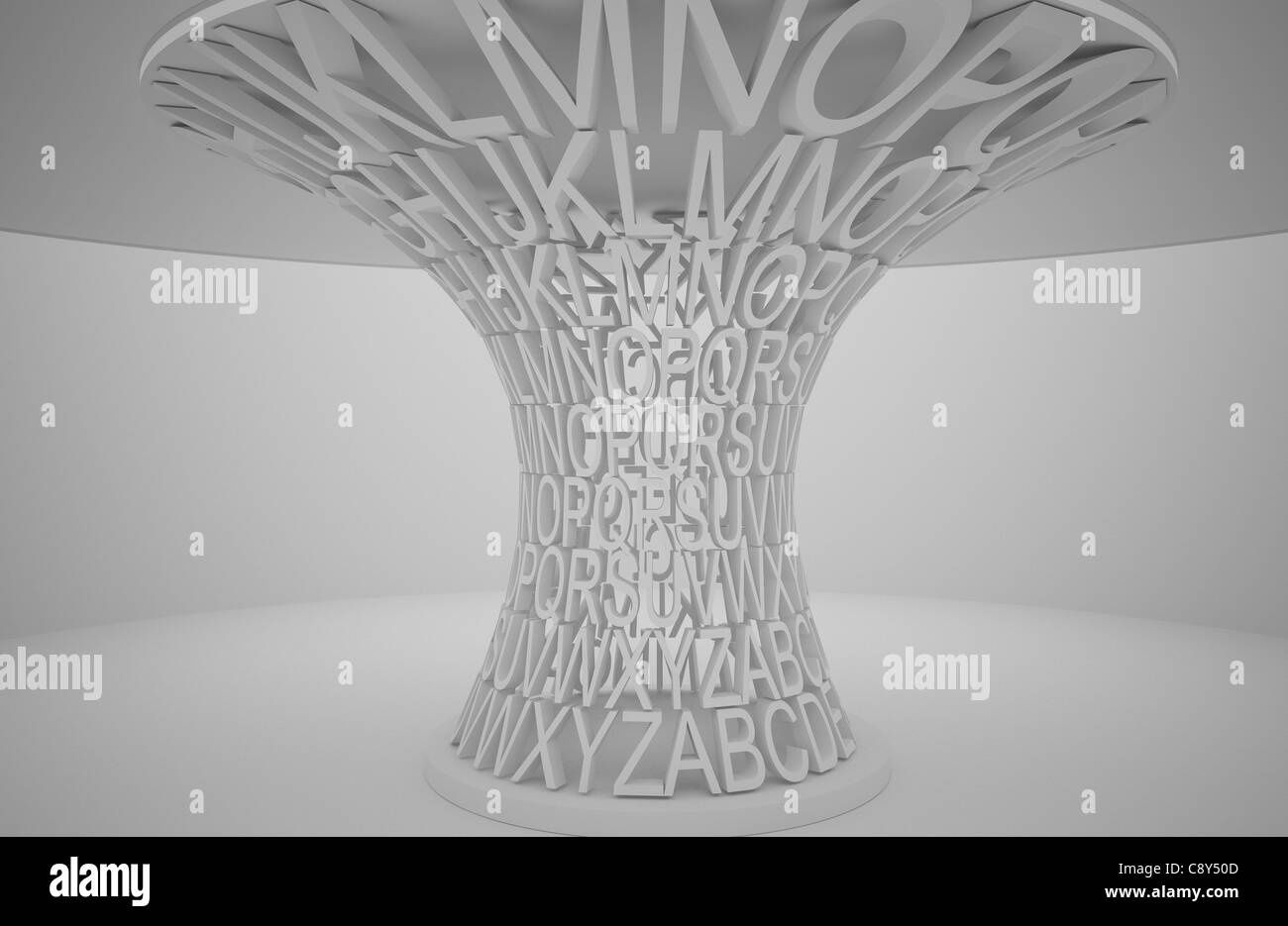 White Pillar Of Alphabets Stock Photo - Alamy
