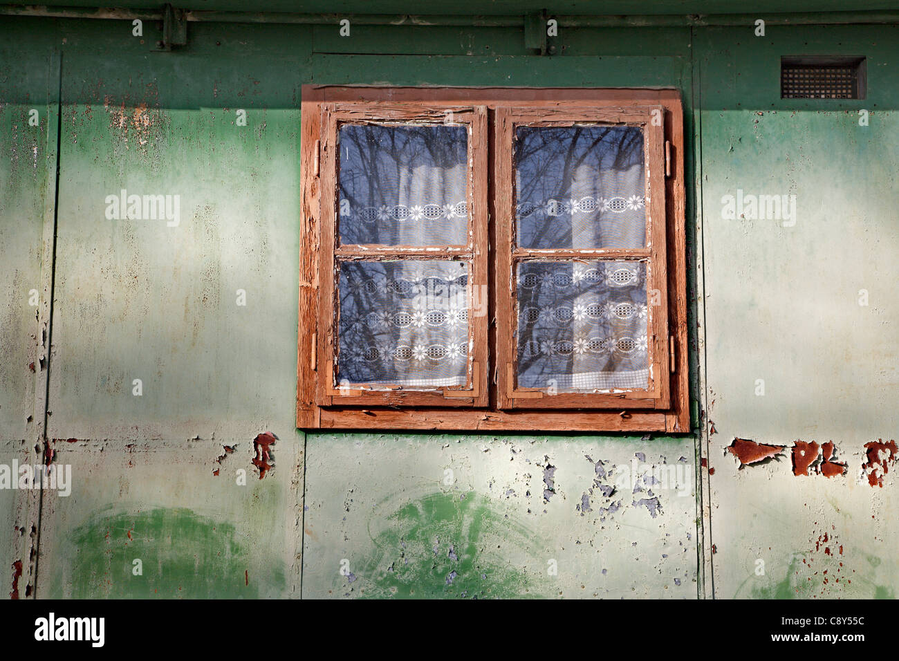 window of old metal house Stock Photo - Alamy