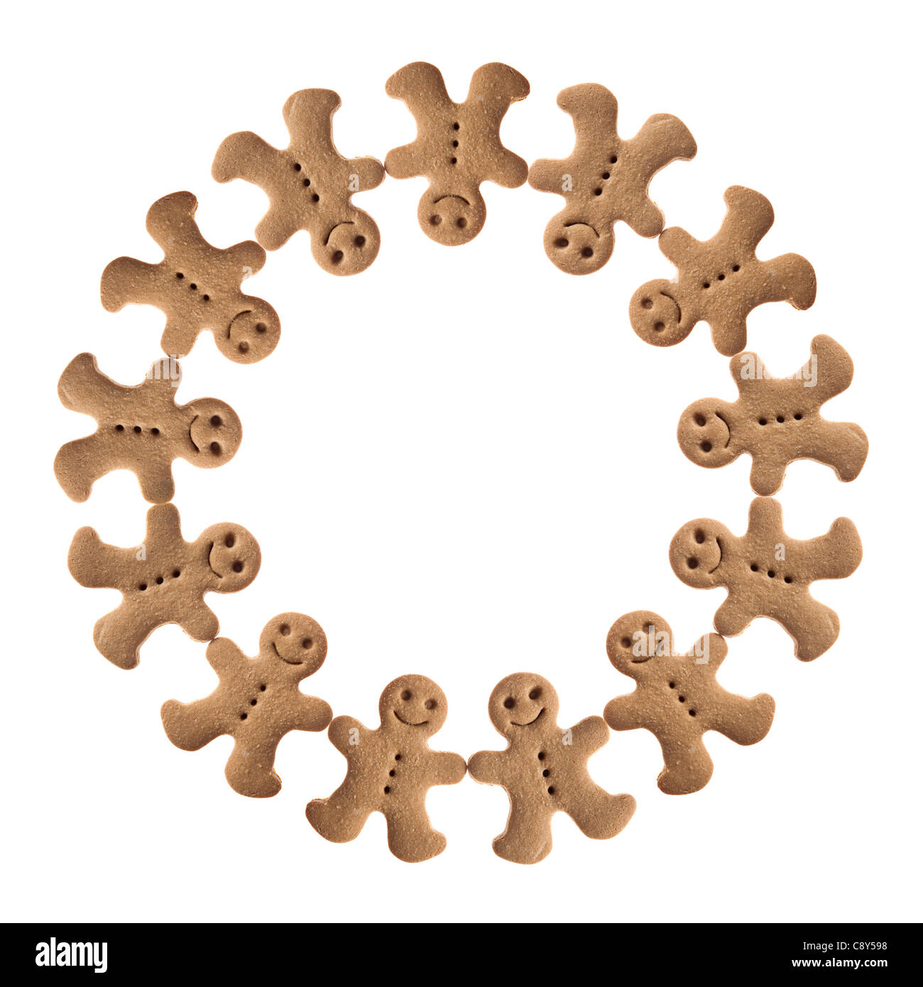 Homemade Gingerbread man cookies isolated on white background Stock ...