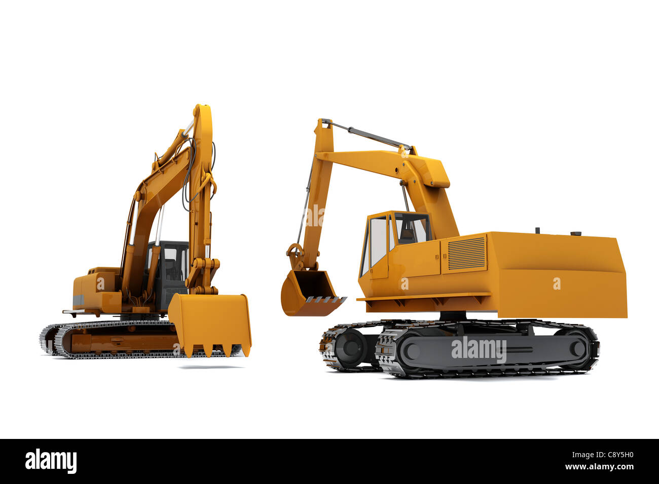 Construction diggers Cut Out Stock Images & Pictures - Alamy