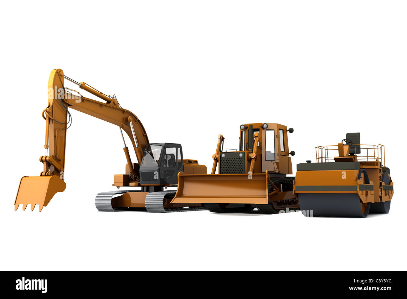 Road digger machine Cut Out Stock Images & Pictures - Alamy