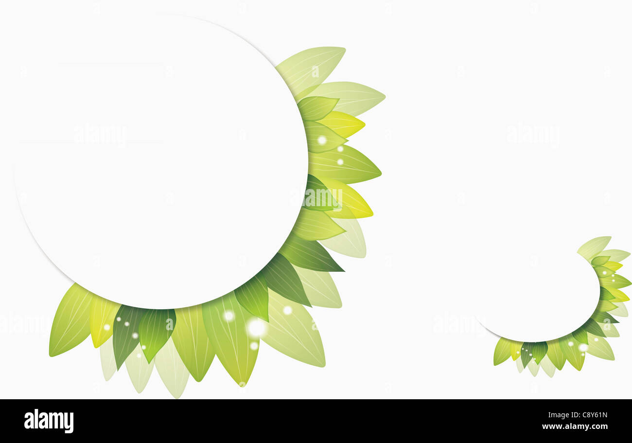 Memo With Green Leaves Stock Photo - Alamy