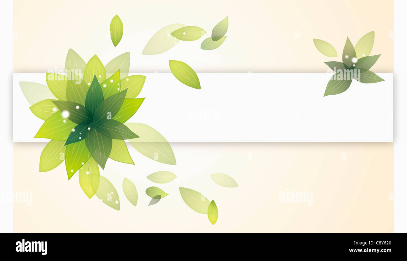 Memo With Green Leaves Stock Photo - Alamy
