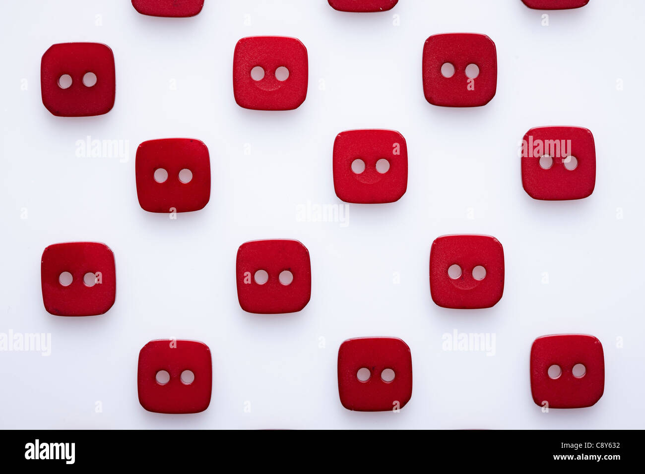 Many Red Square Buttons Stock Photo - Alamy