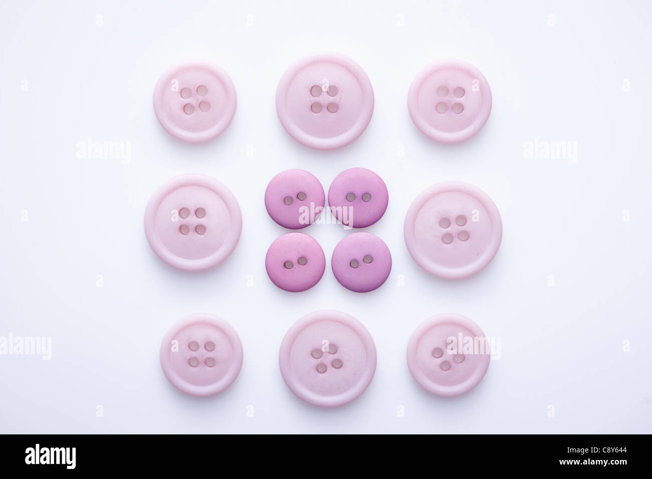 Different Sizes Of Round Buttons Stock Photo - Alamy