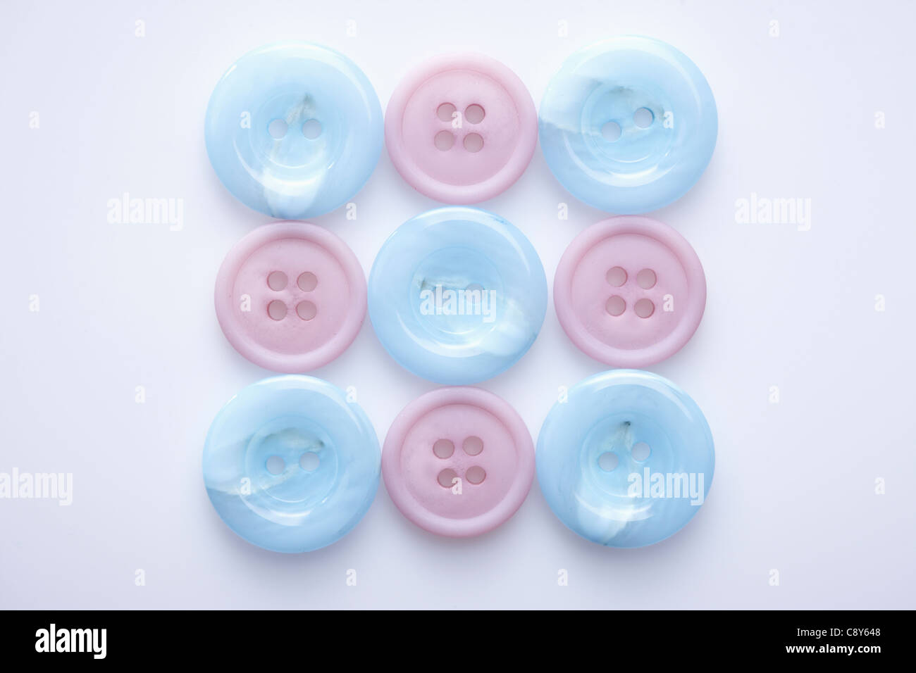 Two Different Types Of Round Buttons Stock Photo - Alamy