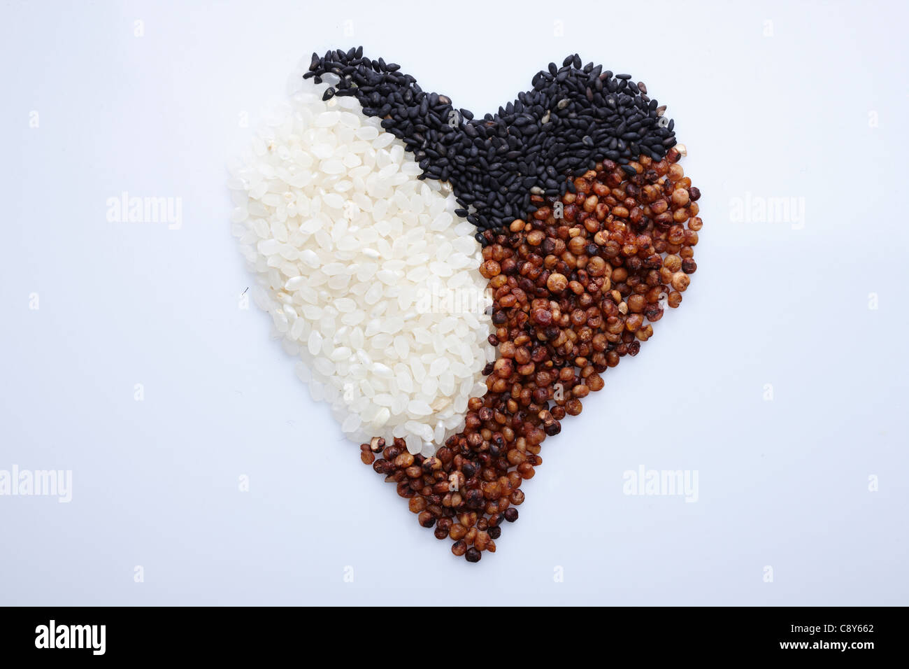 Various Types Of Crops In Heart Shape Stock Photo - Alamy