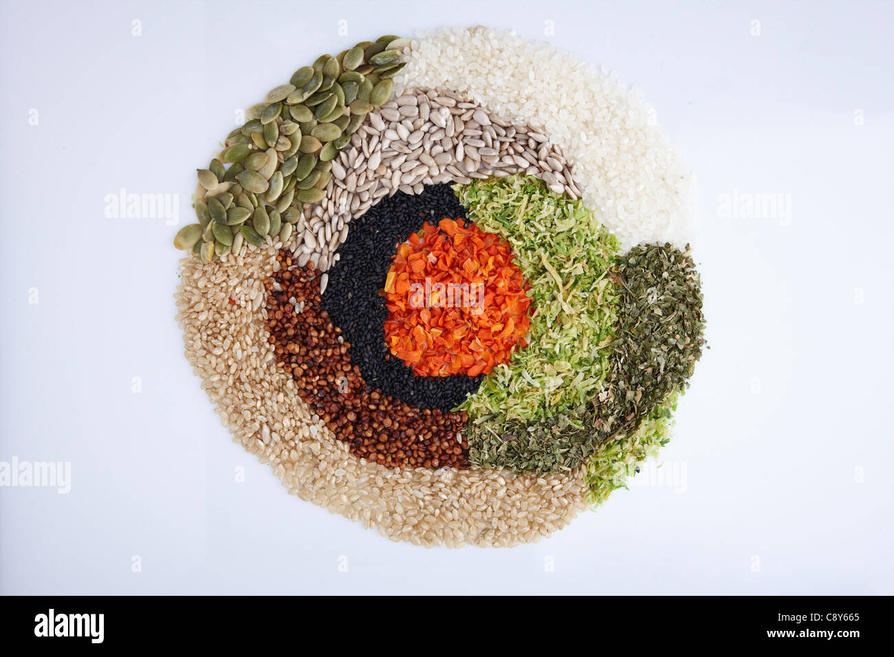 Various Types Of Crops In Full Circle Stock Photo - Alamy