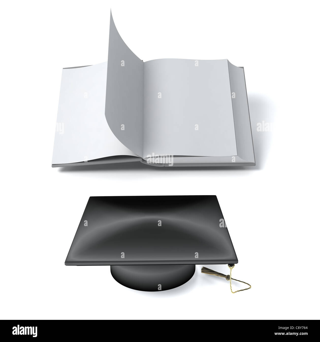 Open book and hat Stock Photo - Alamy