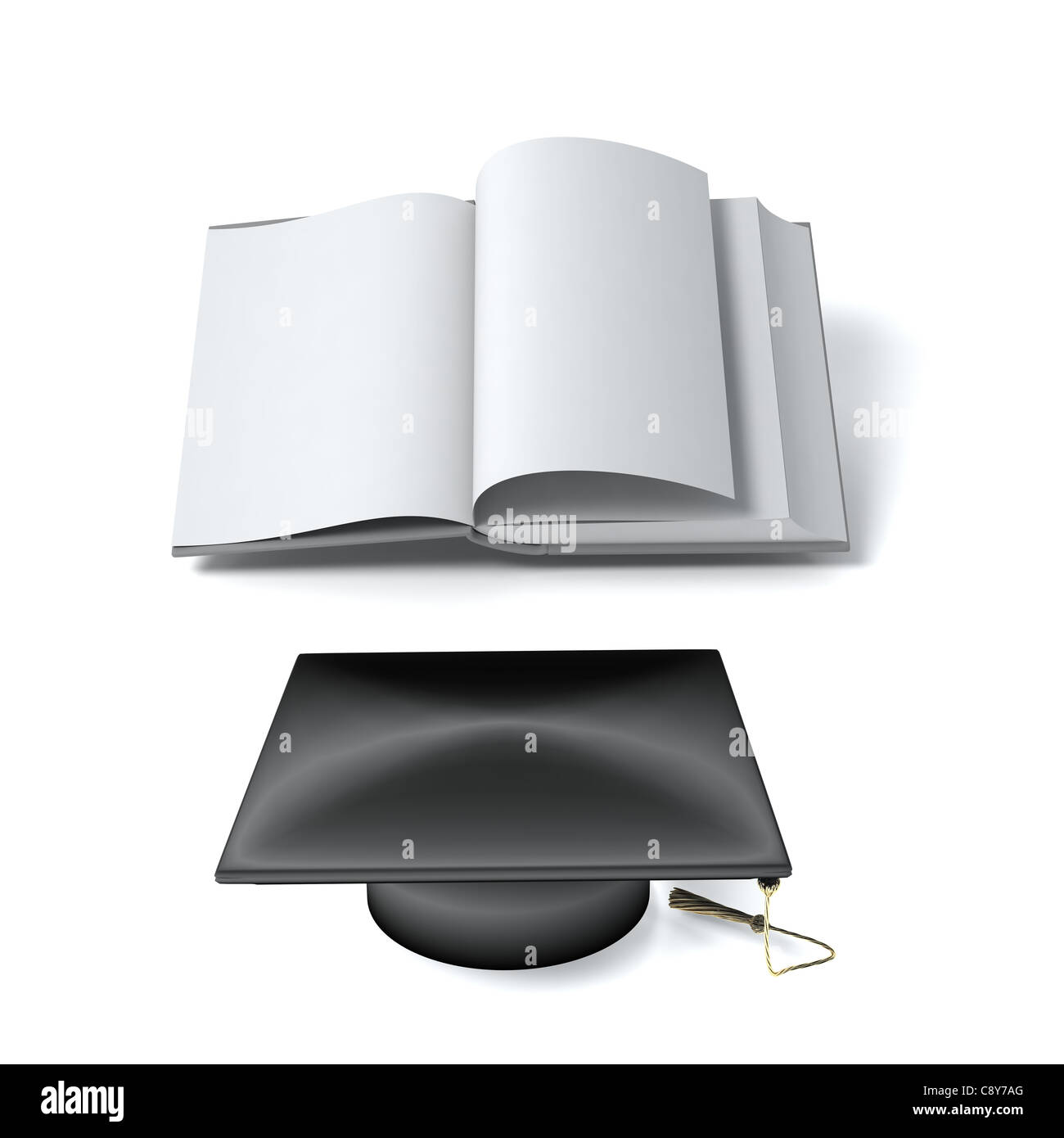 Open book and hat Stock Photo - Alamy