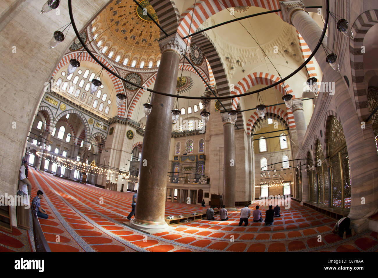 Interior of Suleymaniye Mosque, Istanbul, Turkey , Europe Stock Photo ...