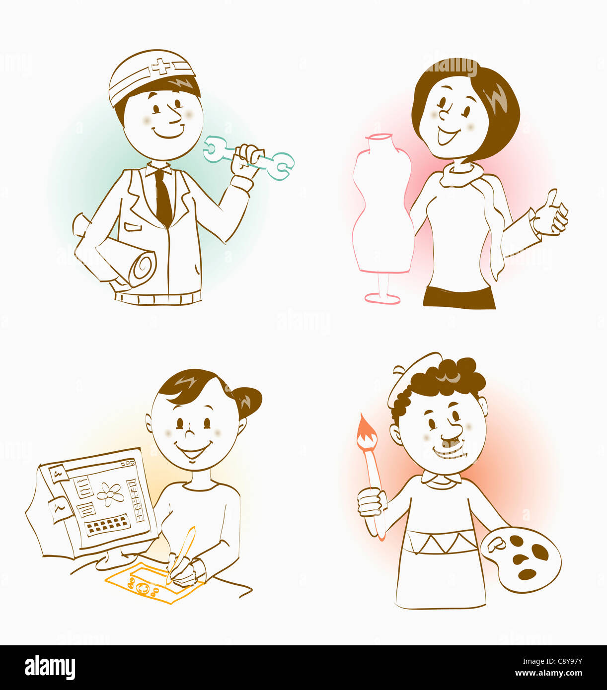 Various types of people's occupation Stock Photo - Alamy