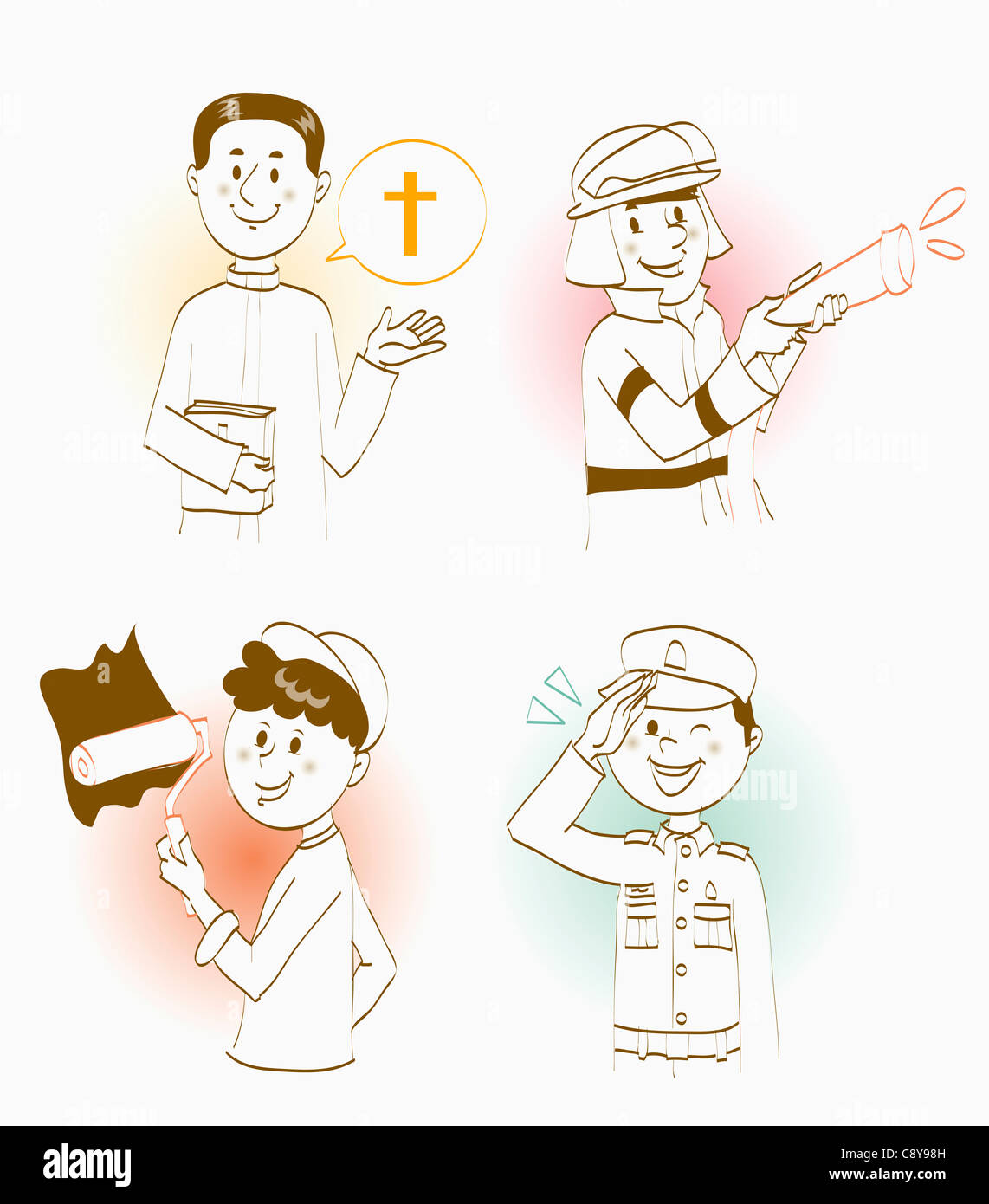 Various types of people's occupation Stock Photo - Alamy