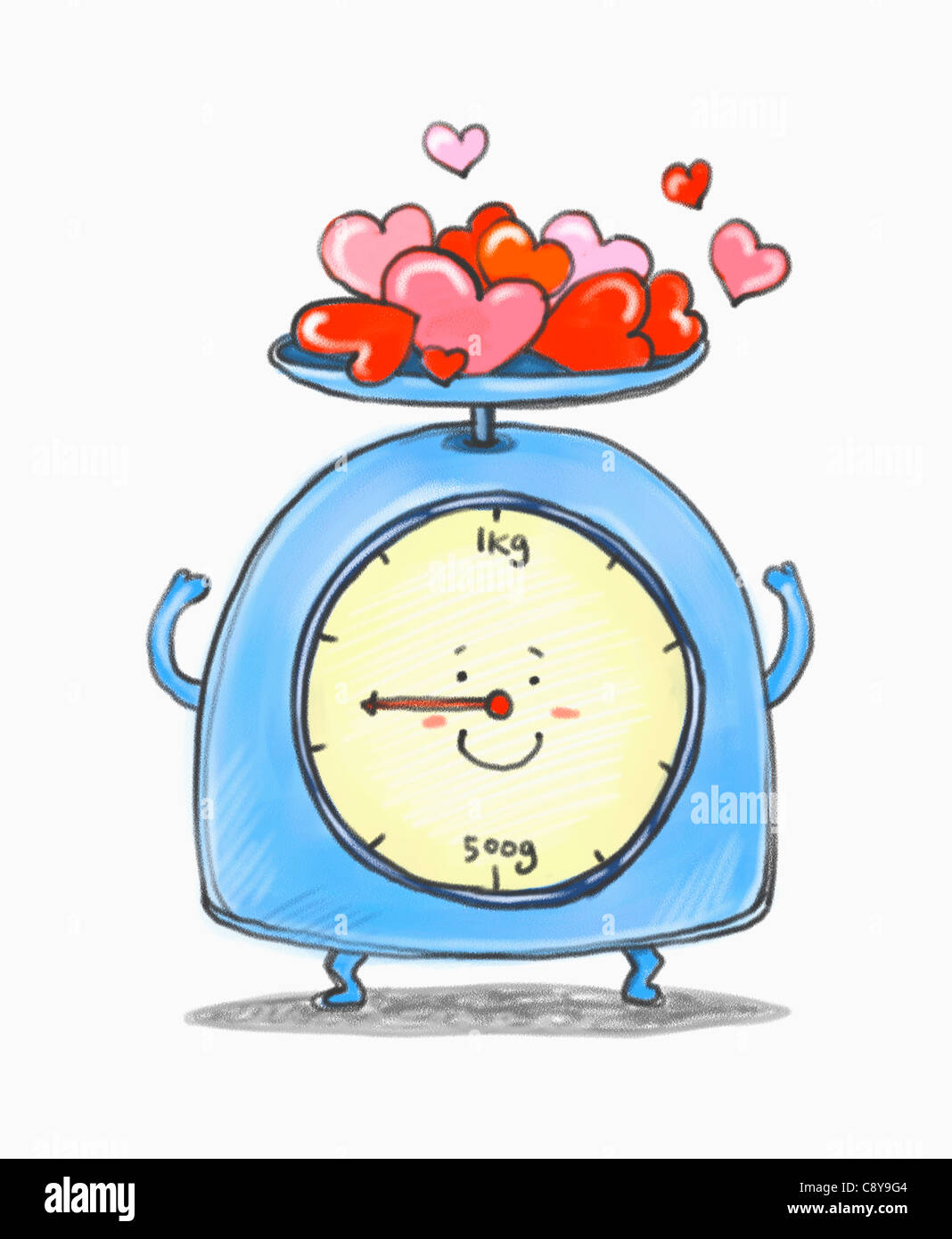 Drawing of a blue scale Stock Photo - Alamy