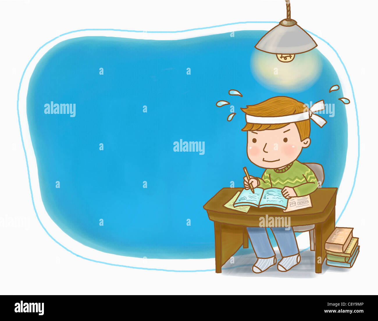 Various letter papers of a boy studying hard Stock Photo - Alamy