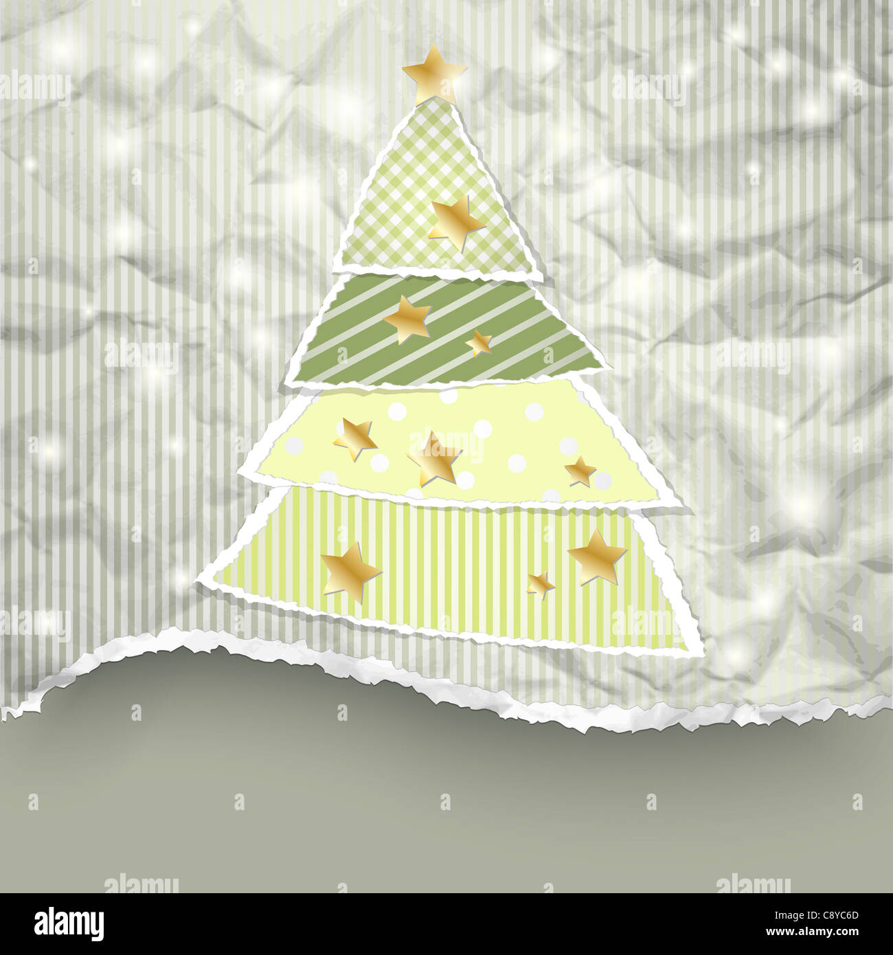 Christmas background with tree made of torn paper Stock Photo - Alamy