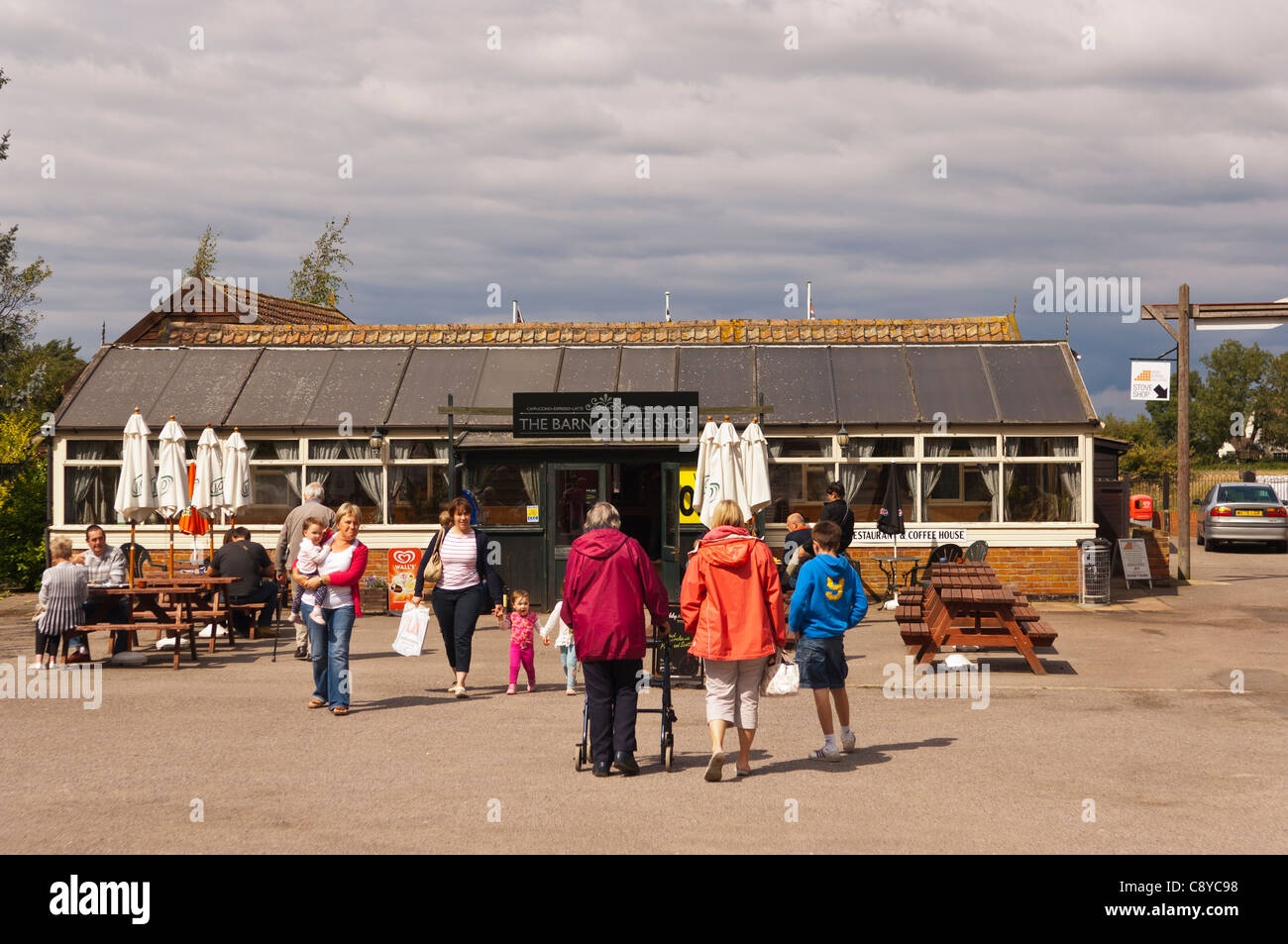 The Barn Coffee Shop at Stonham Barns in Suffolk , England , Britain ...