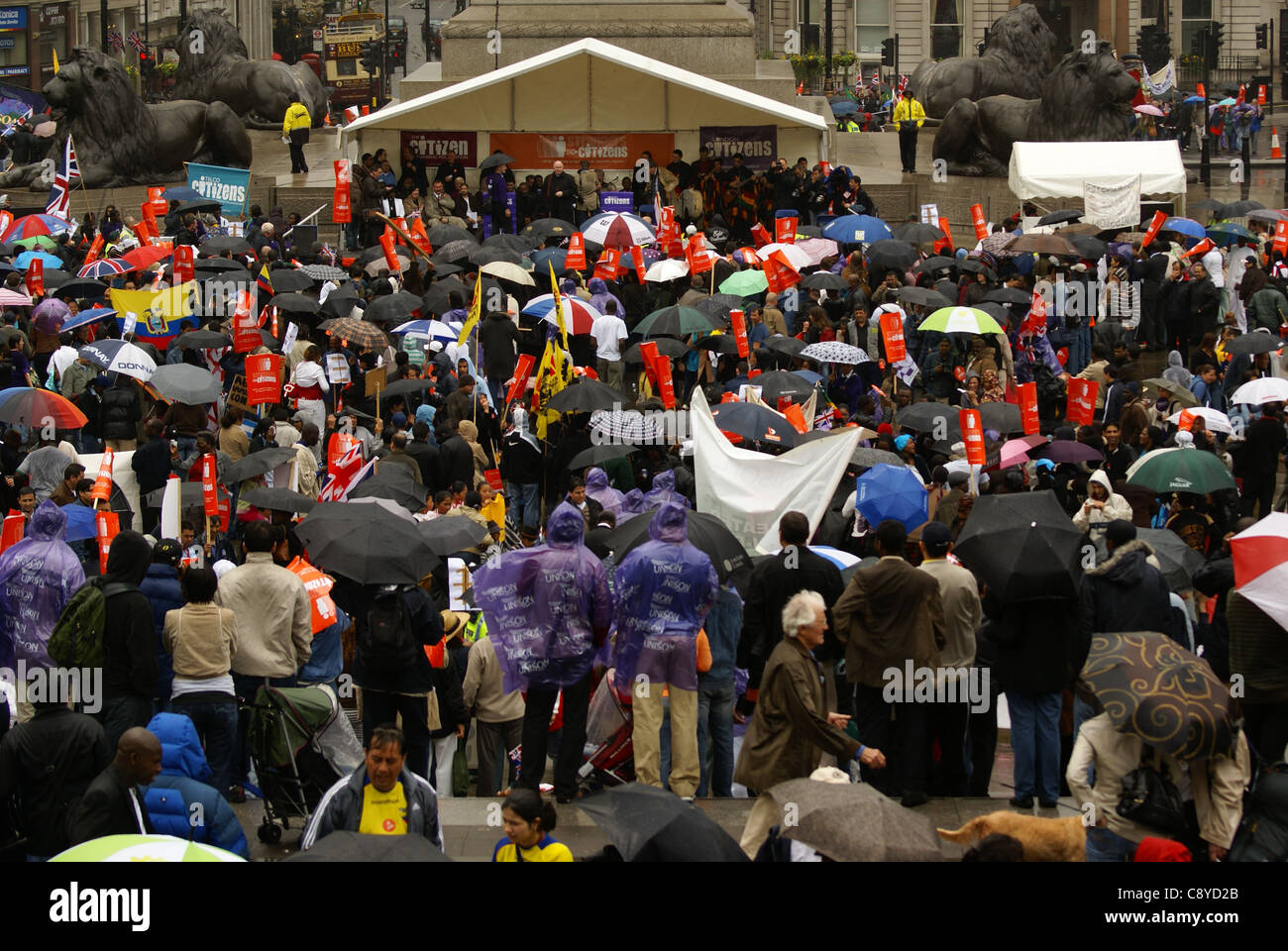 Strangers into Citizens rally in Trafalgar Square 2007 Stock Photo - Alamy