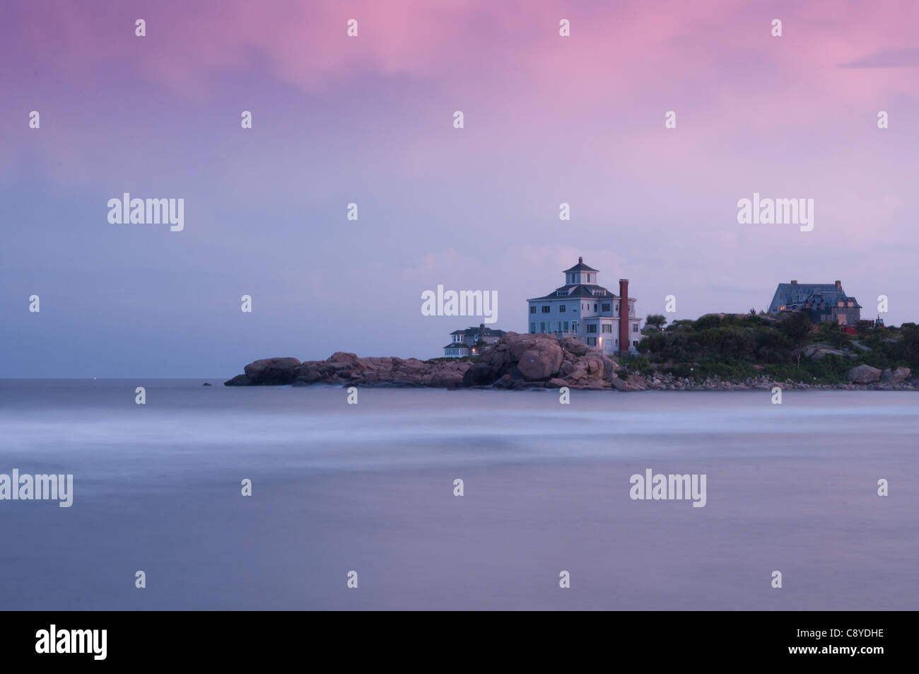 Sideside homes on Bass Rocks, Gloucester, MA, Cape Ann Stock Photo - Alamy