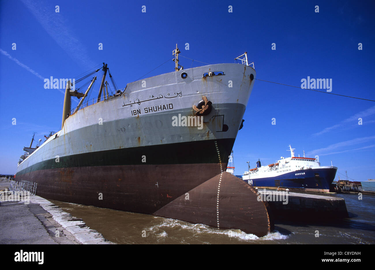 freighter entering the port of hull docks hull uk Stock Photo - Alamy