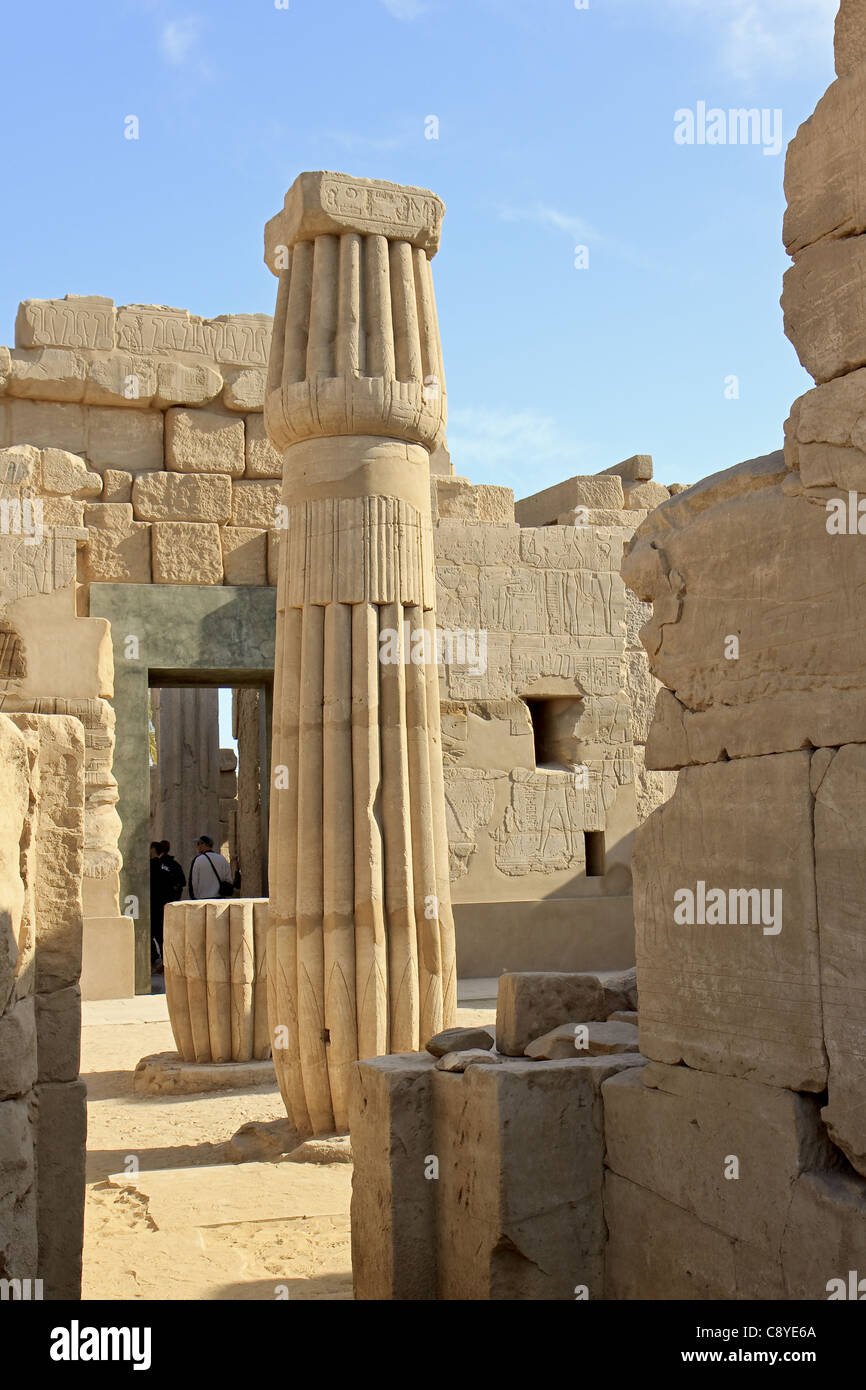 Egypt Karnak Temple Papyrus Column Stock Photo - Alamy