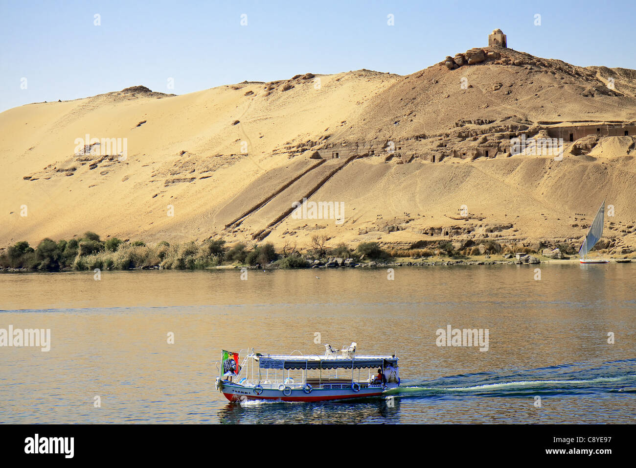 Egypt Aswan Boat Crossing The Nile Stock Photo - Alamy