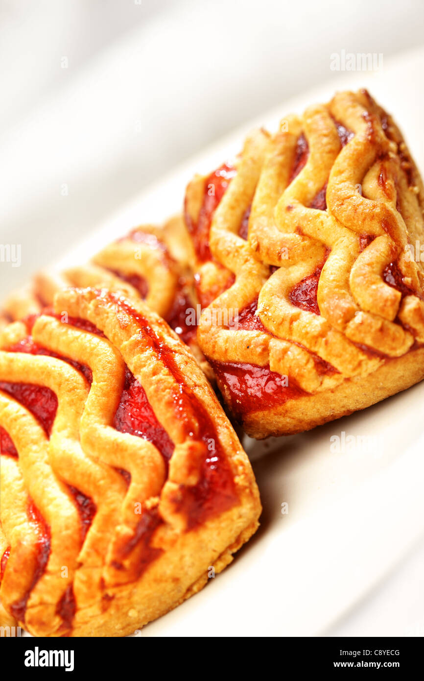 Viennese cookies on white plate close up Stock Photo - Alamy