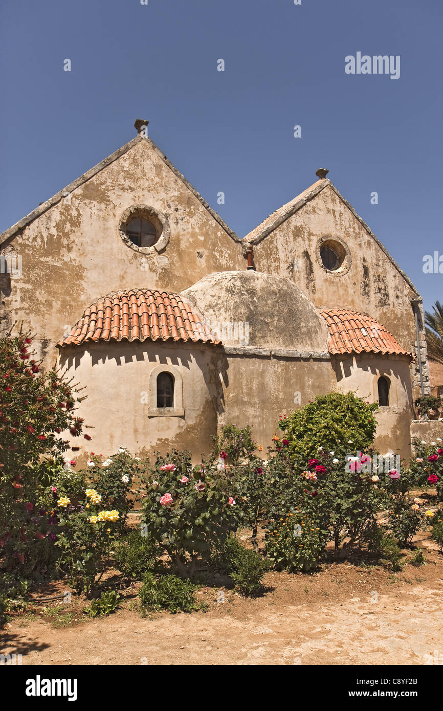 Crete Back Of Arkadi Monastery Stock Photo - Alamy