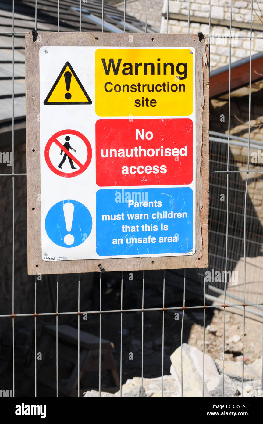 Warning constructions site hi-res stock photography and images - Alamy