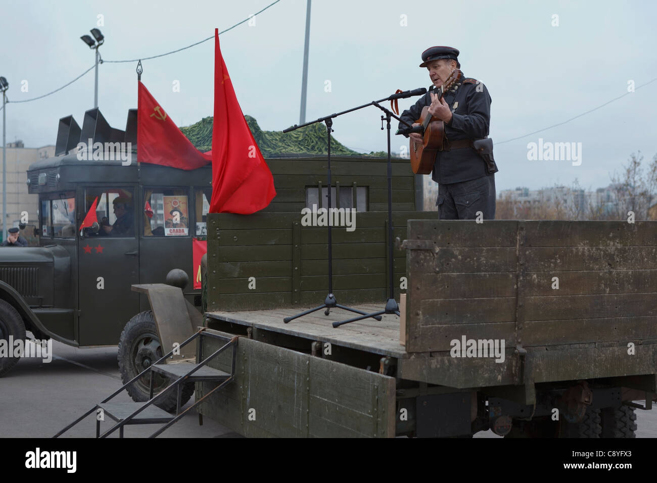 Military performance in celebration of National Unity Day. Soviet ...