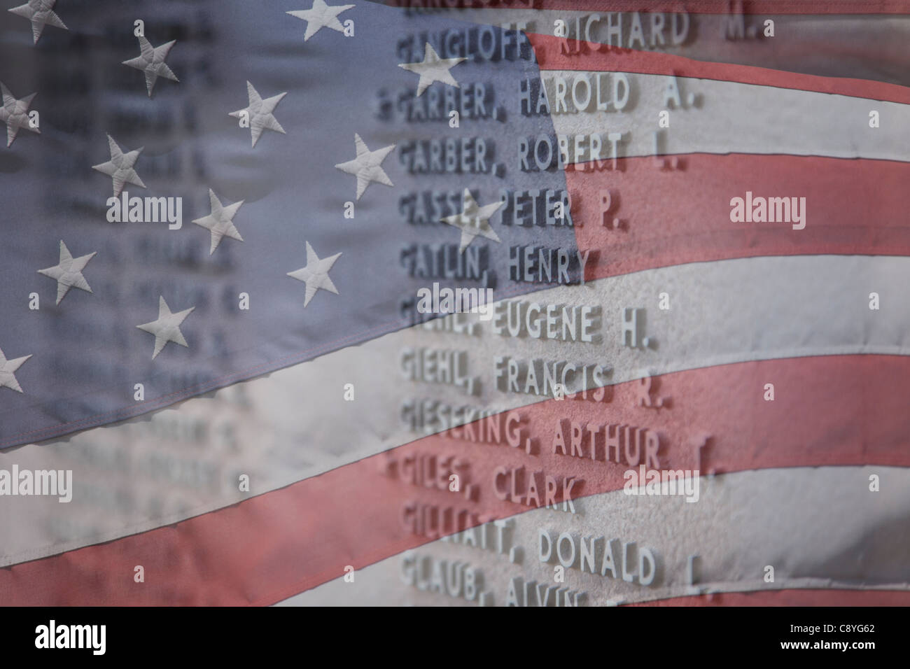 Veterans names against American flag Stock Photo - Alamy