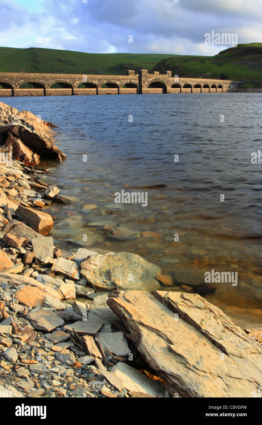 Claerwen Dam and Reservoir, Elan Valley, Powys, Wales, Europe Stock ...