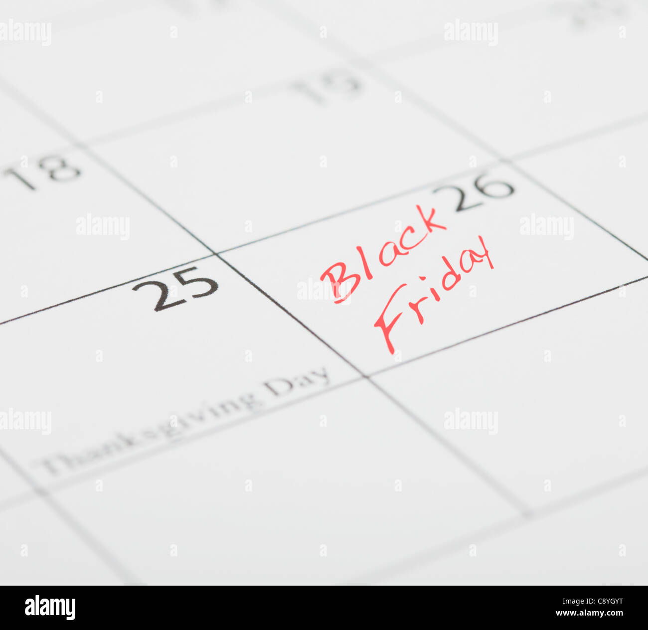 Friday calendar hi-res stock photography and images - Alamy
