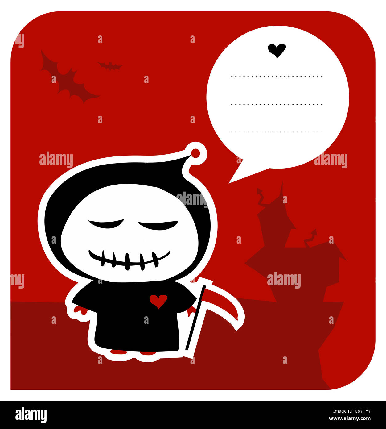 Cartoon grim reaper heart hi-res stock photography and images - Alamy