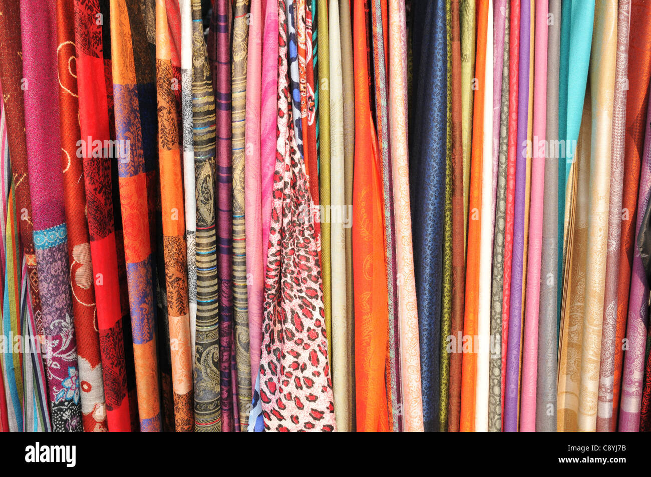 Colorful clothes at bazaar Stock Photo - Alamy