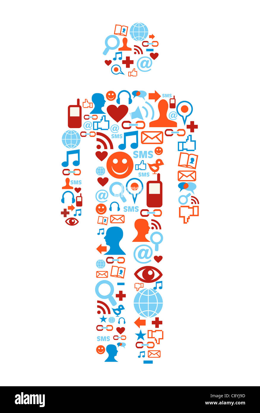 Social media icons set in man shape concept Stock Photo - Alamy