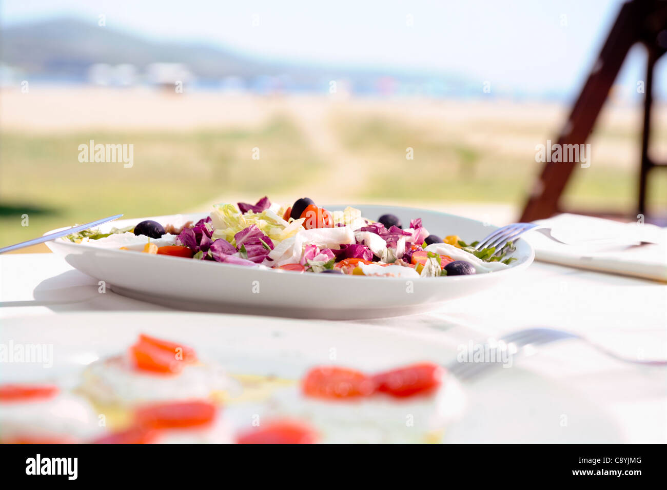caprese salad in a outdoor restaurant table Stock Photo - Alamy