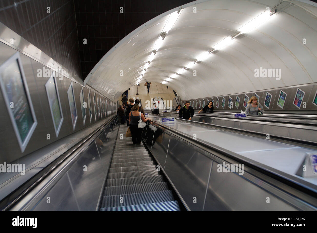 London underground escalator - London, England Stock Photo - Alamy
