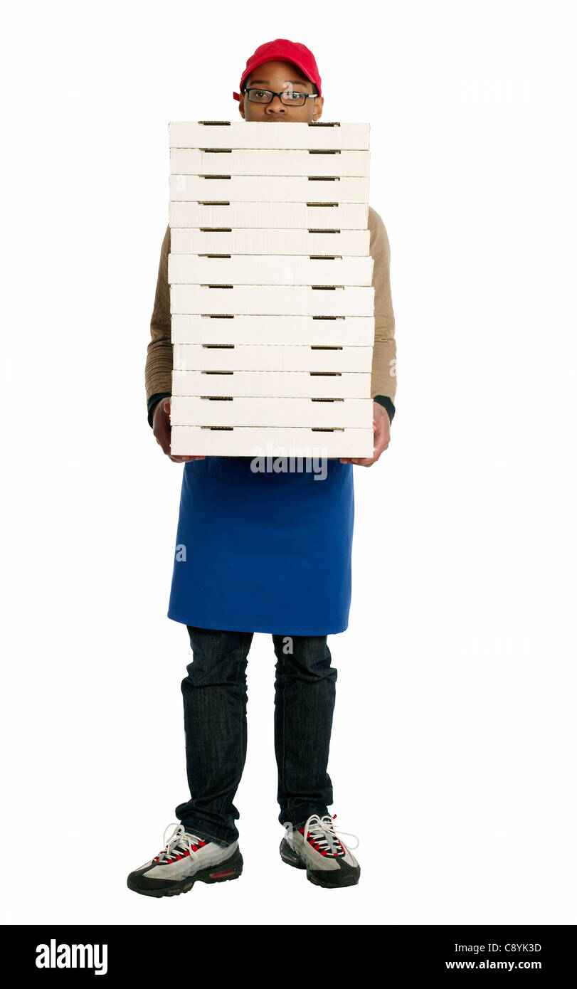 Pizza delivery man Stock Photo - Alamy