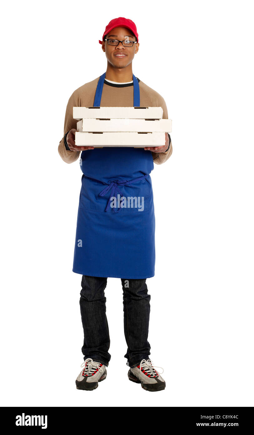Pizza delivery man Stock Photo - Alamy
