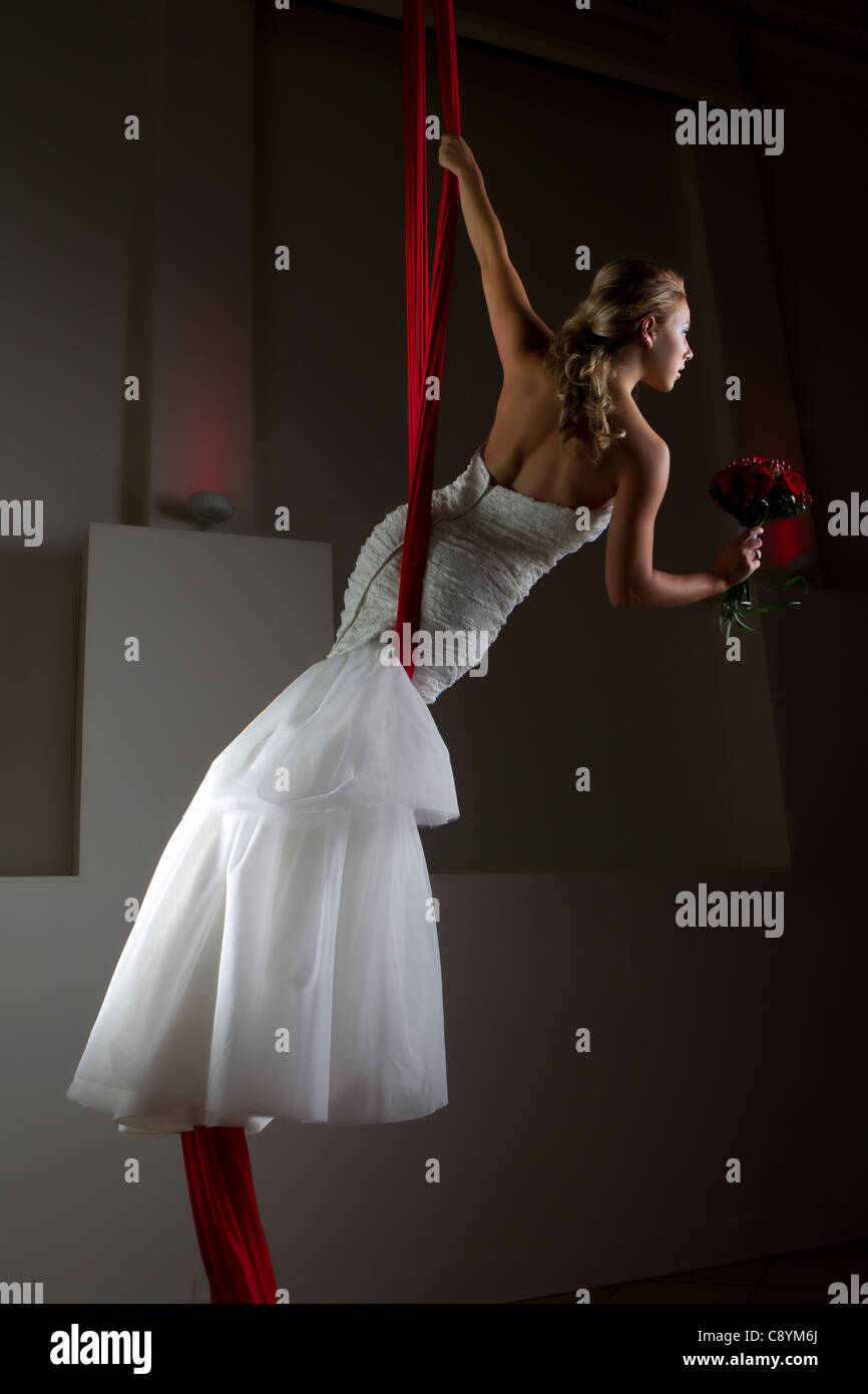 Woman floating dress aerial hi-res stock photography and images - Alamy