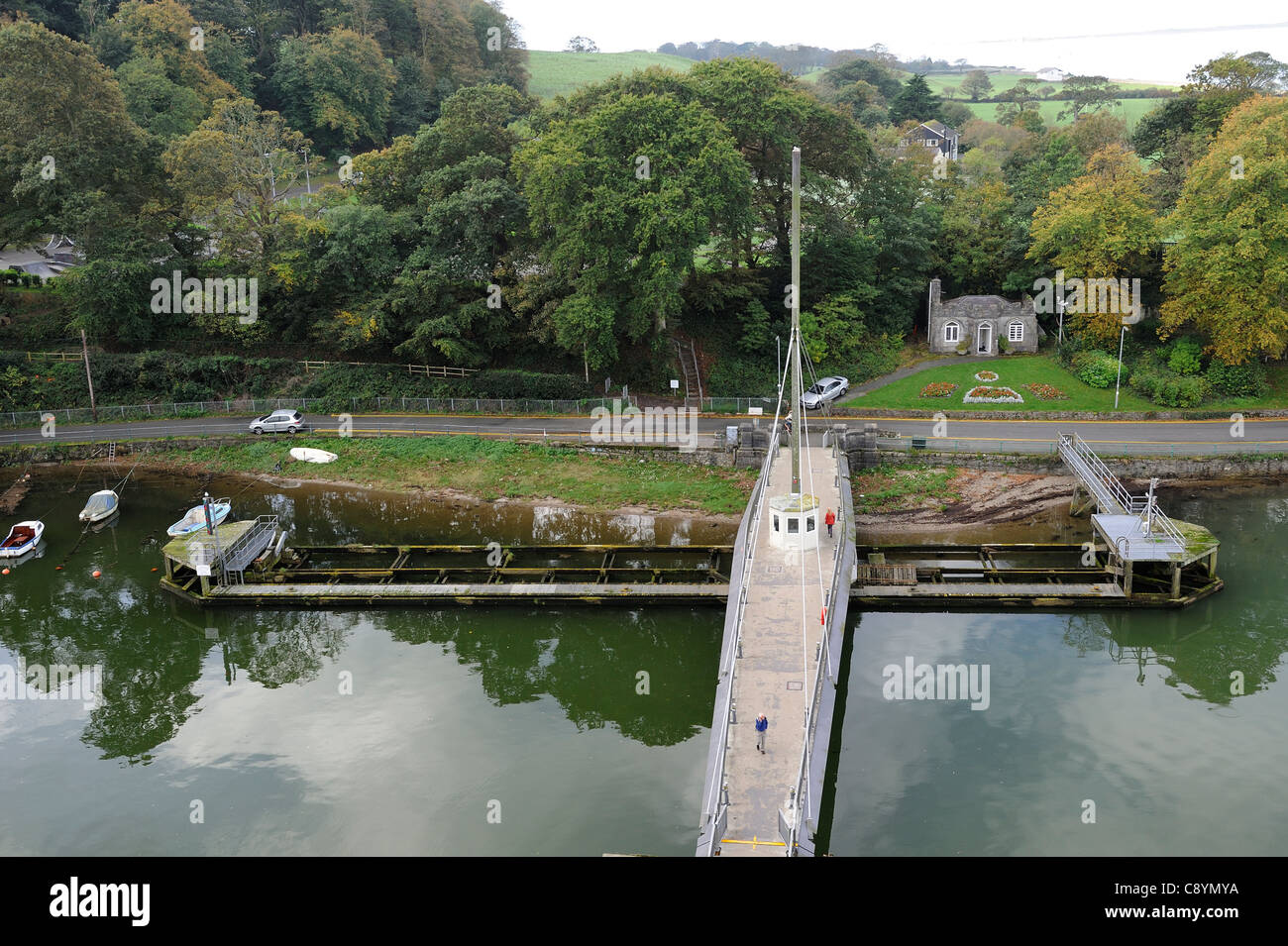 Aber Swing bridge River Seiont Caernarfon wales uk Stock Photo - Alamy