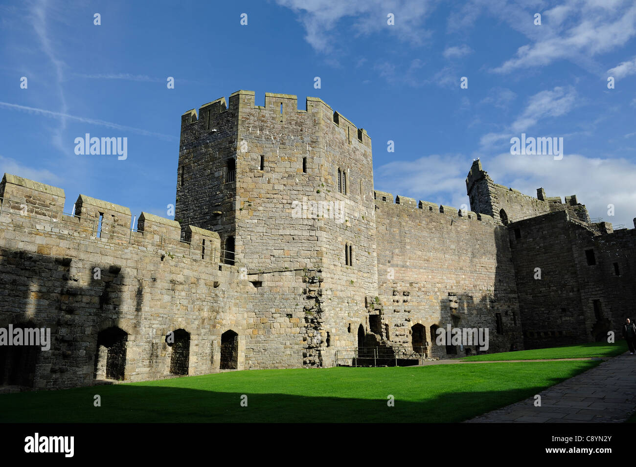 caernarfon medieval castle gwynedd north wales uk Stock Photo - Alamy