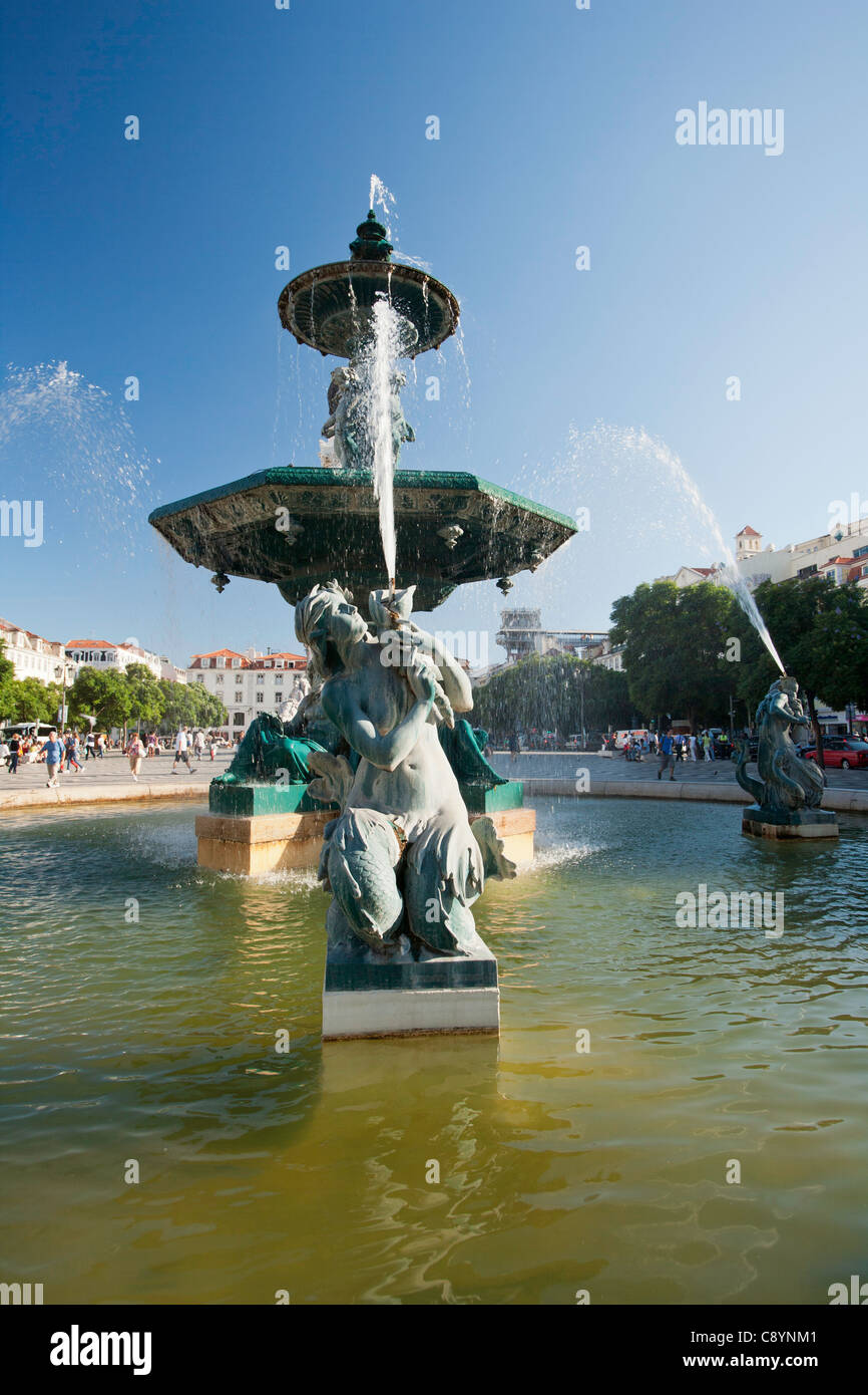Lisbon fountain, portrait mode Stock Photo - Alamy