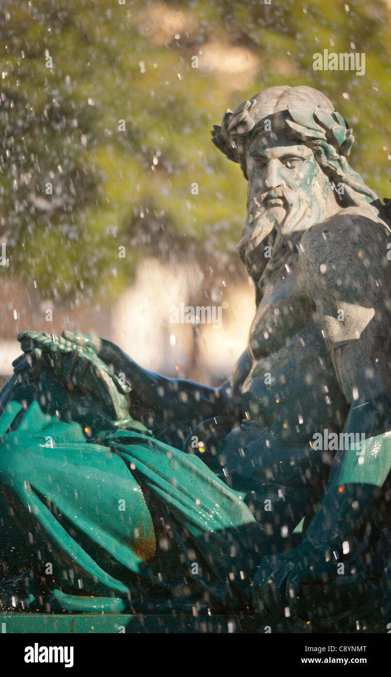 Lisbon fountain statue Stock Photo - Alamy