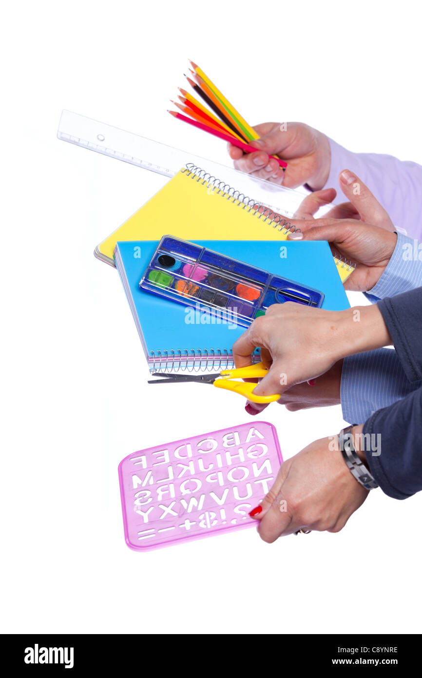 Group hands holding ruler hi-res stock photography and images - Alamy