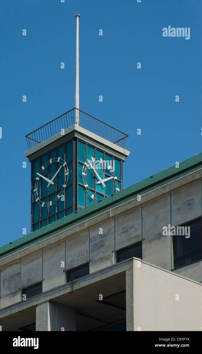 Clock tower, Former National Provincial Bank, Plymouth Stock Photo - Alamy