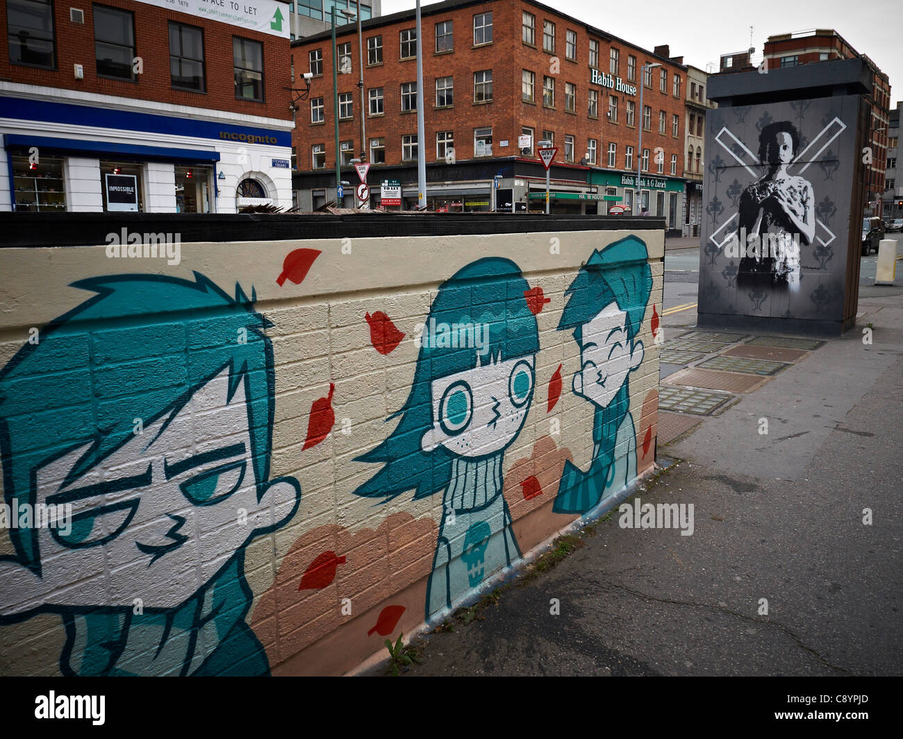 Graffiti in Northern Quarter in Manchester UK Stock Photo - Alamy